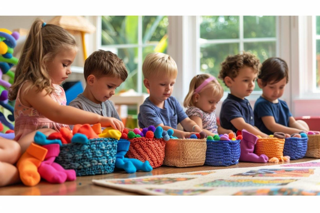 Activités Montessori à domicile : le tri des chaussettes pour les ...