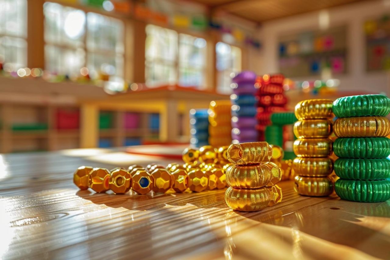 Utiliser les perles dorées Montessori pour enseigner le système décimal